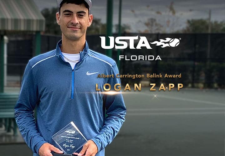 Albert Carrington Balink Award Recipient: Logan Zapp - USTA Florida